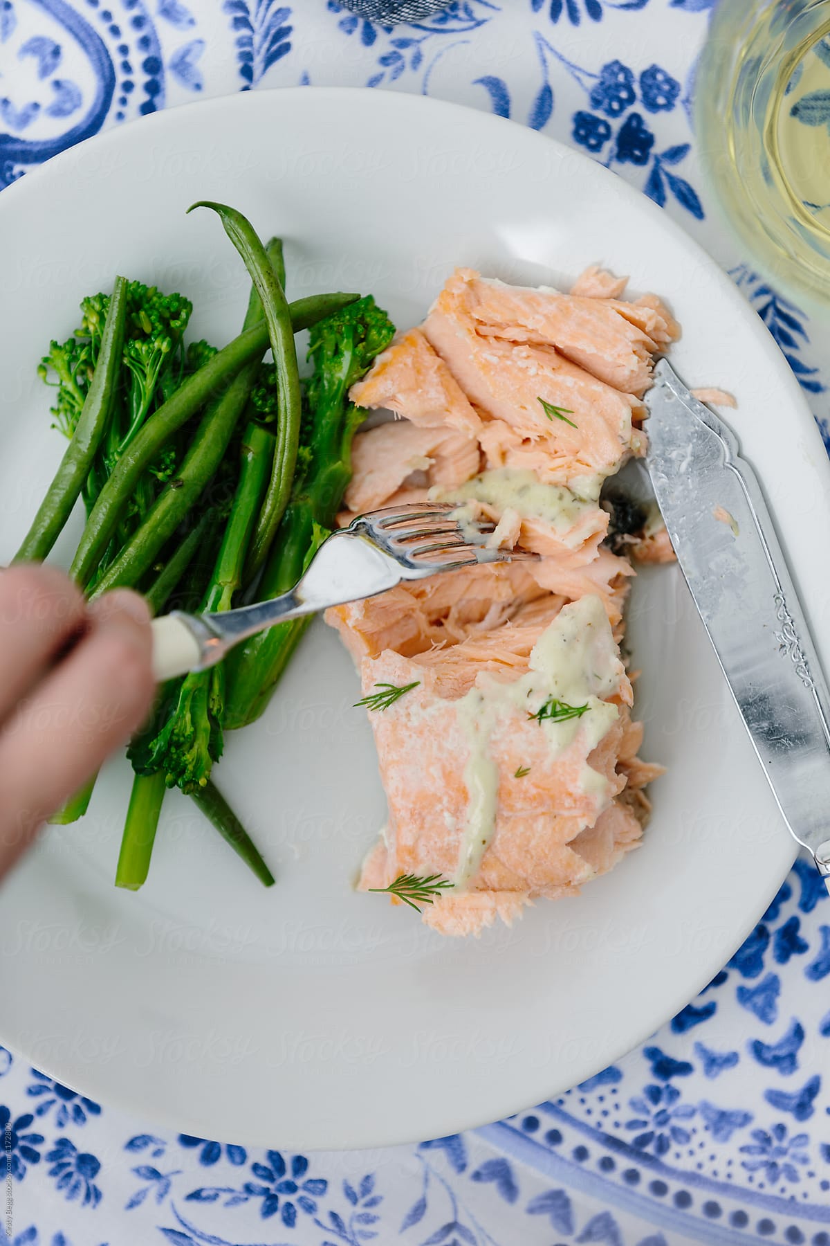"Detail Of Fork Breaking Apart Steamed Salmon Fillet" by Stocksy ...