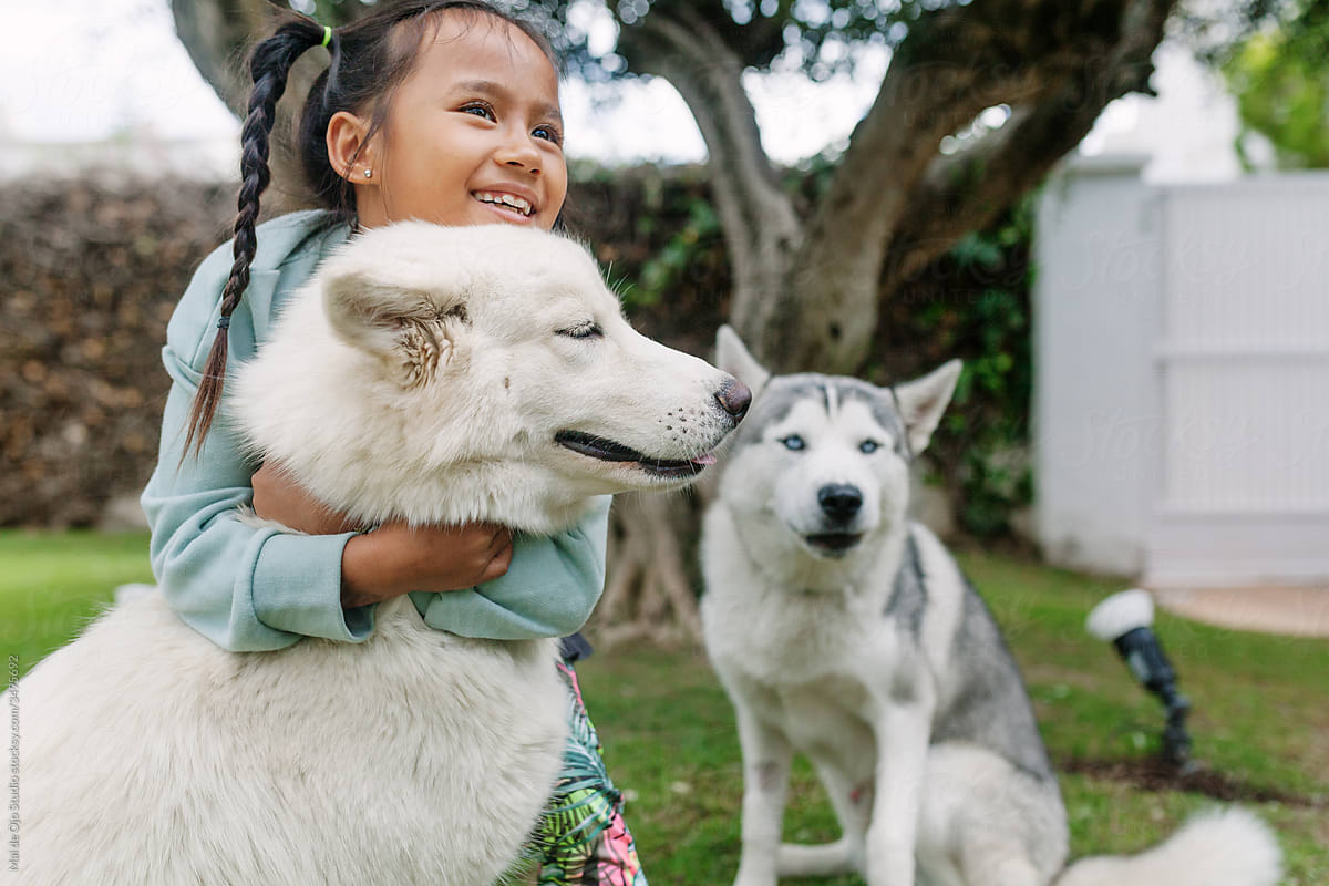 "Kid Playing With Dogs" by Stocksy Contributor "Mal De Ojo Studio ...