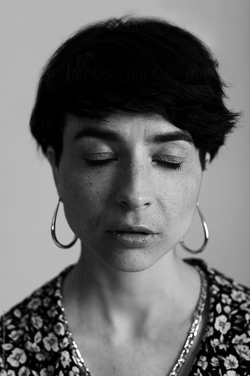 "Peaceful Adult Woman With Closed Eyes" by Stocksy Contributor ...