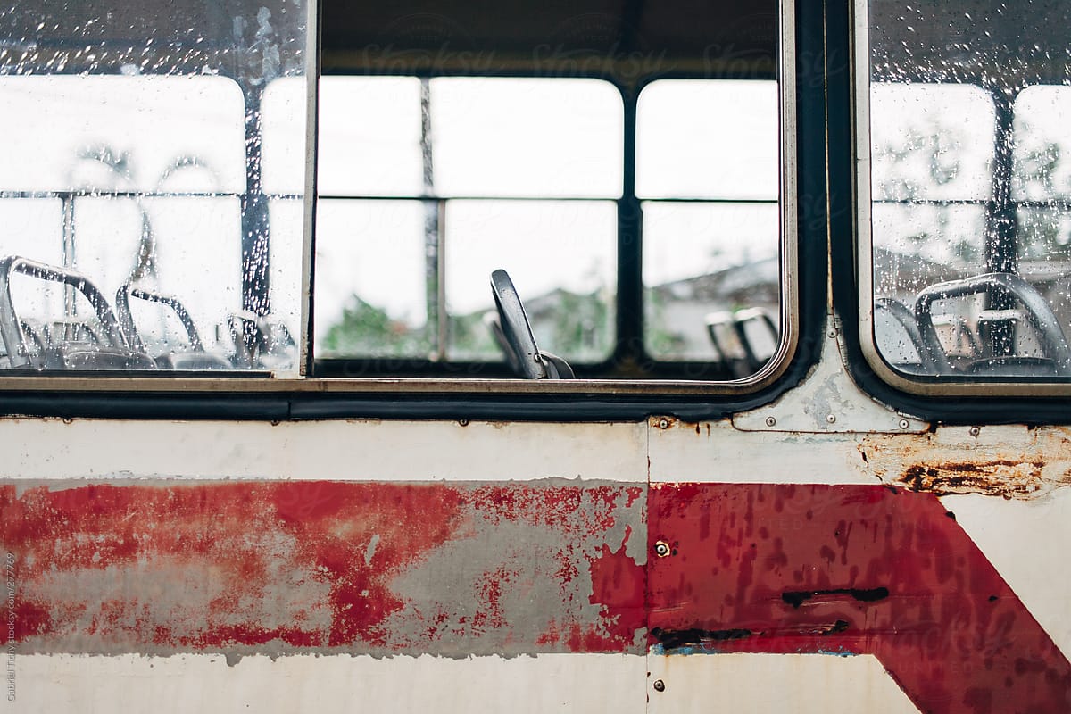 "Side Of An Old Bus With Empty Seats" by Stocksy Contributor "Gabriel ...