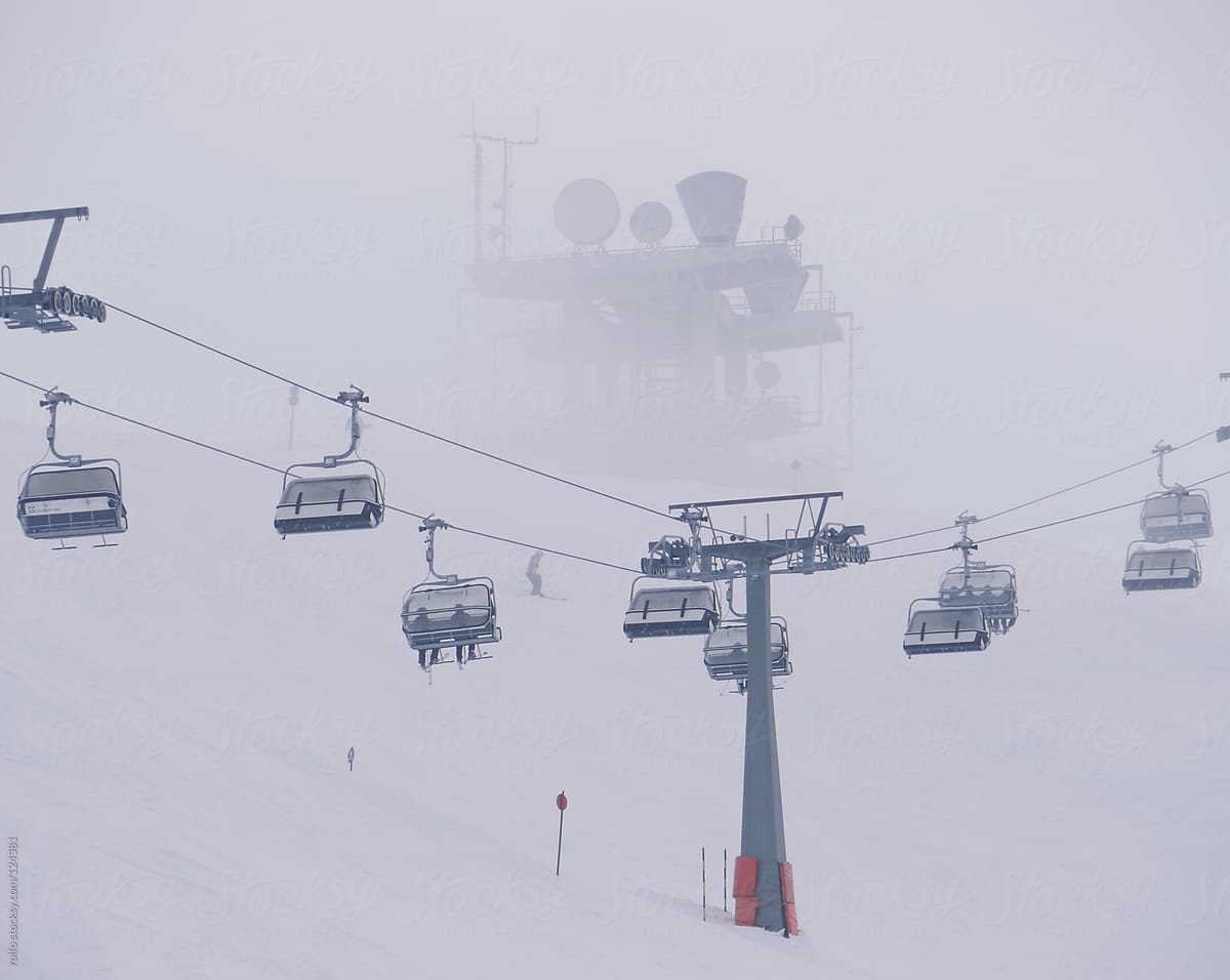 "Chairs On A Ski Lift Taking Skiers To The Piste" by Stocksy ...