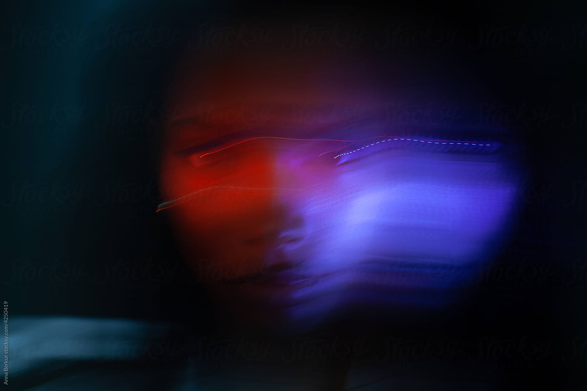 "Artistic Portrait With Blur With Neon Light" by Stocksy Contributor ...