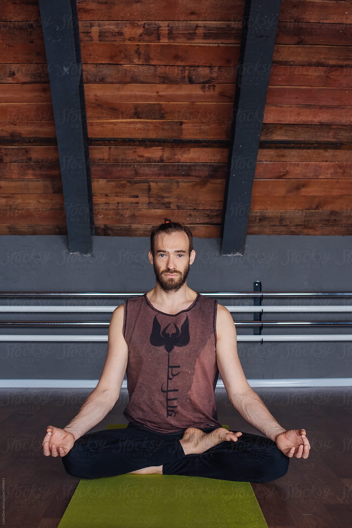 "Man Doing Yoga In Studio" by Stocksy Contributor "Maksim Tarasov ...