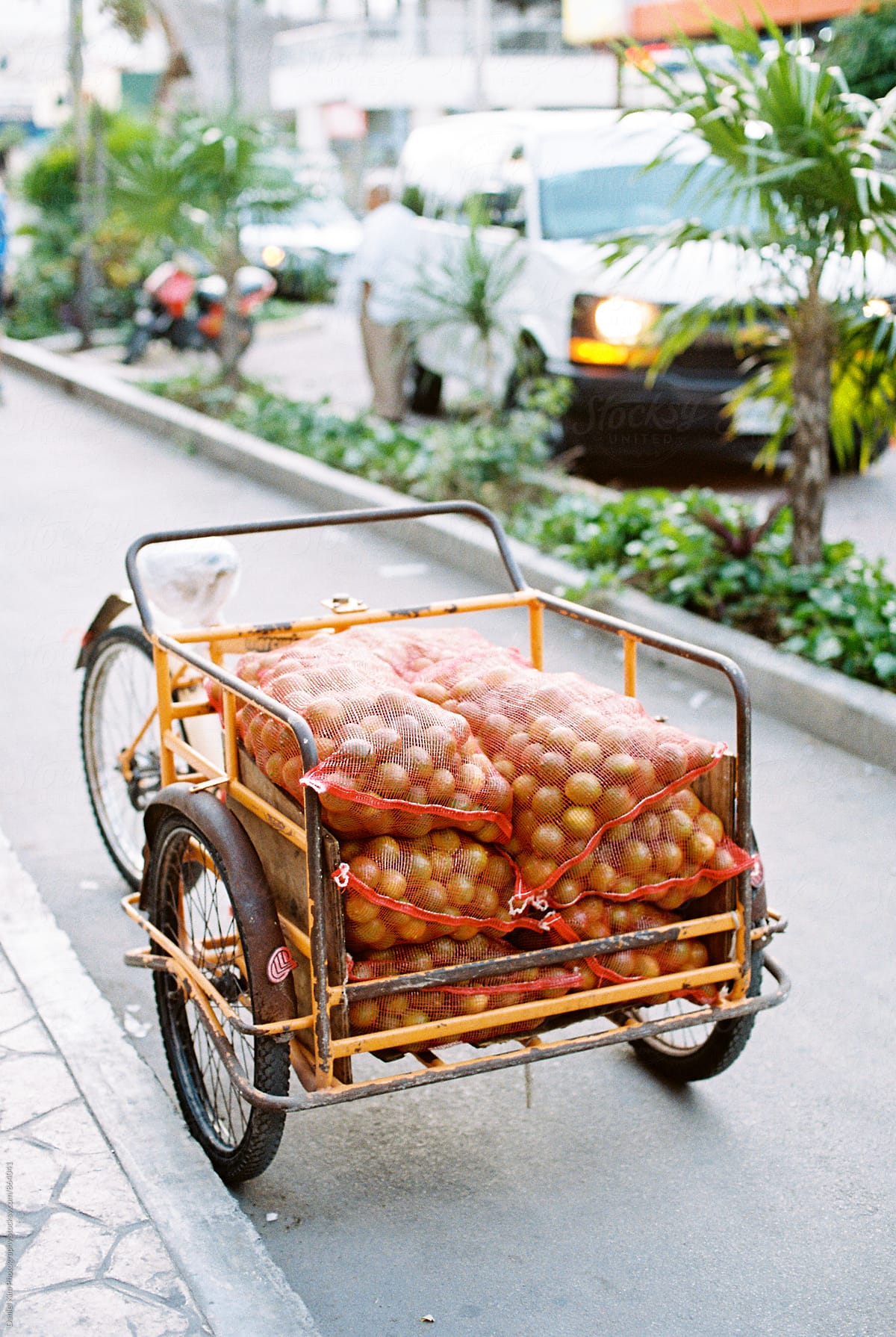 "Cart Of Oranges" by Stocksy Contributor "Daniel Kim Photography" - Stocksy