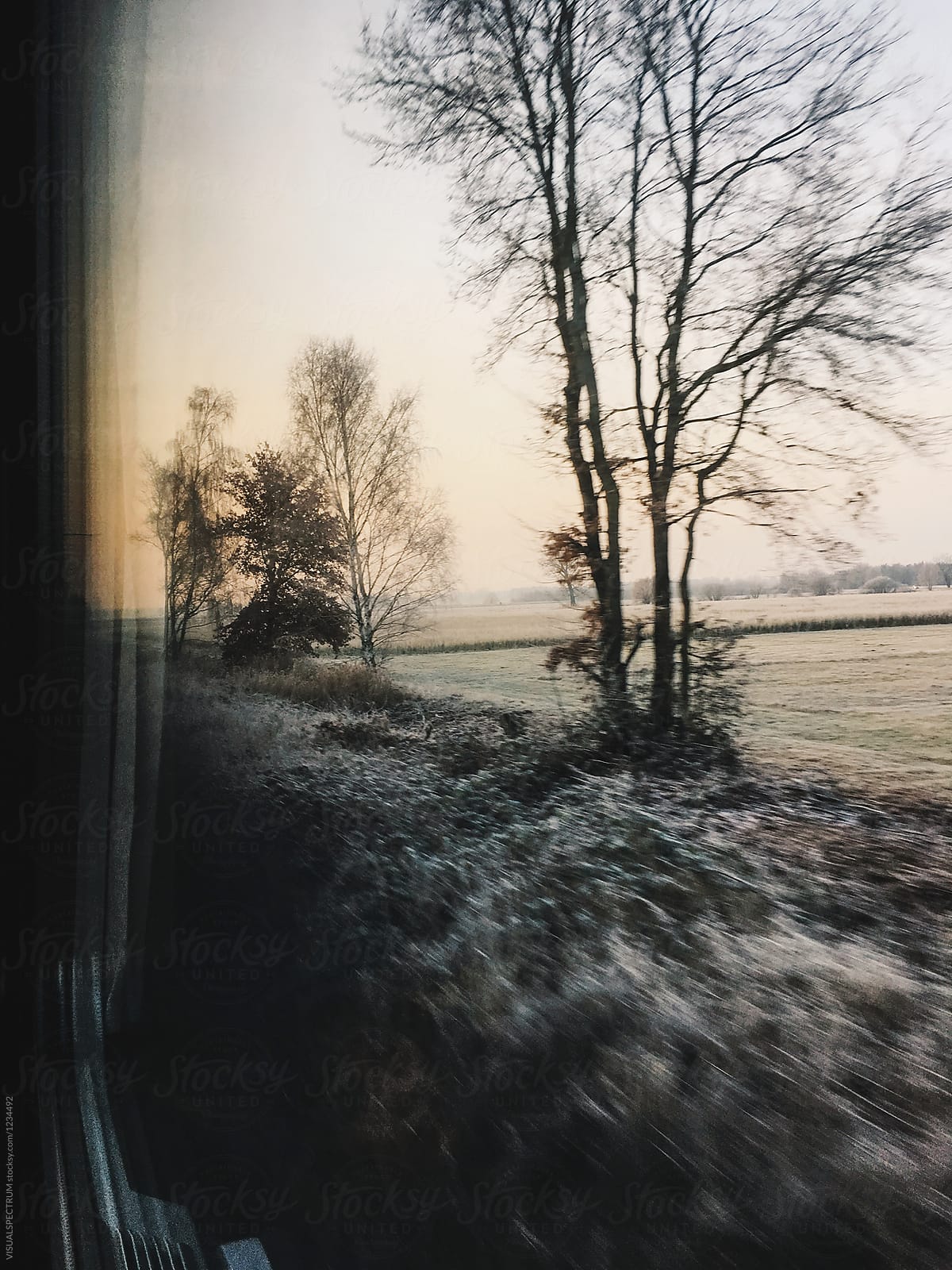 "Frosted Winter Landscape Shot Through Train Window" by Stocksy ...