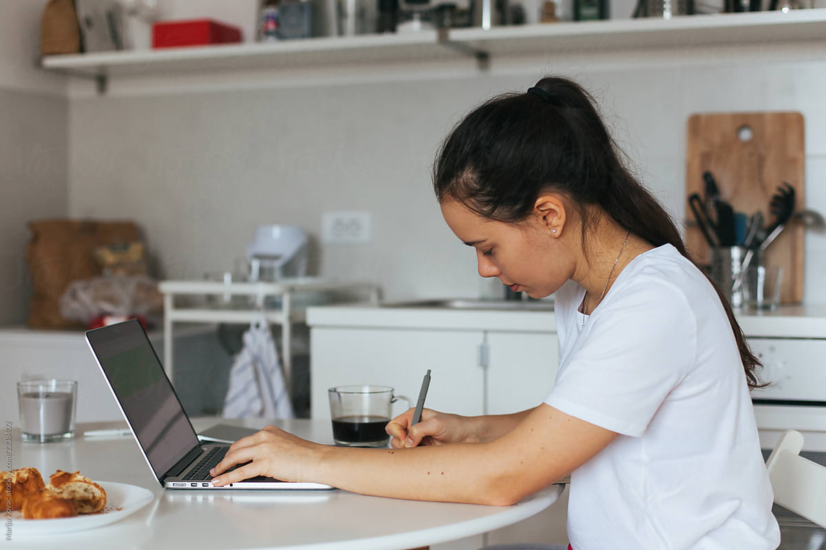 "Woman Working On Her Lap Top" by Stocksy Contributor "Marija Kovac ...
