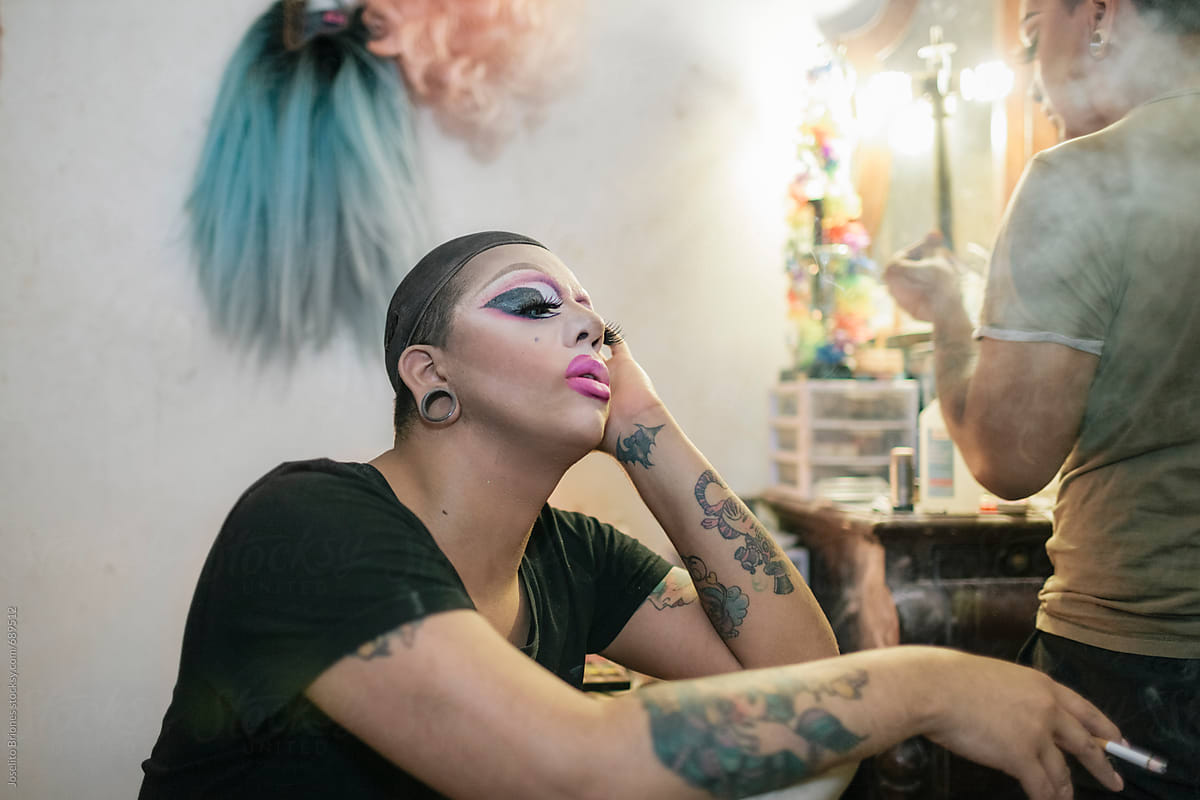 "Drag Queen Taking Cigarette Break" by Stocksy Contributor "Charles ...