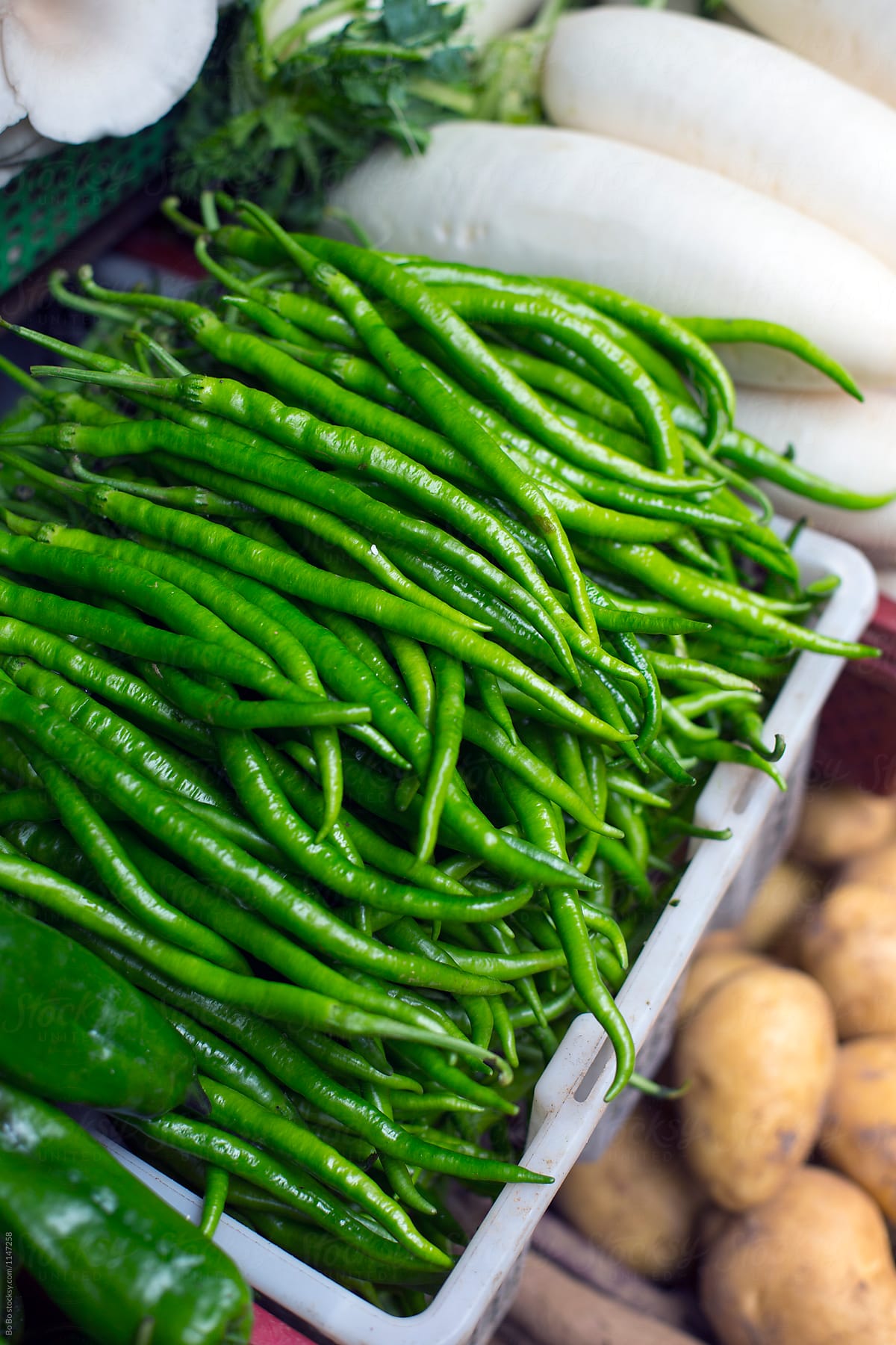 "Vegetables On Chinese Fresh Market" by Stocksy Contributor "Bo Bo ...