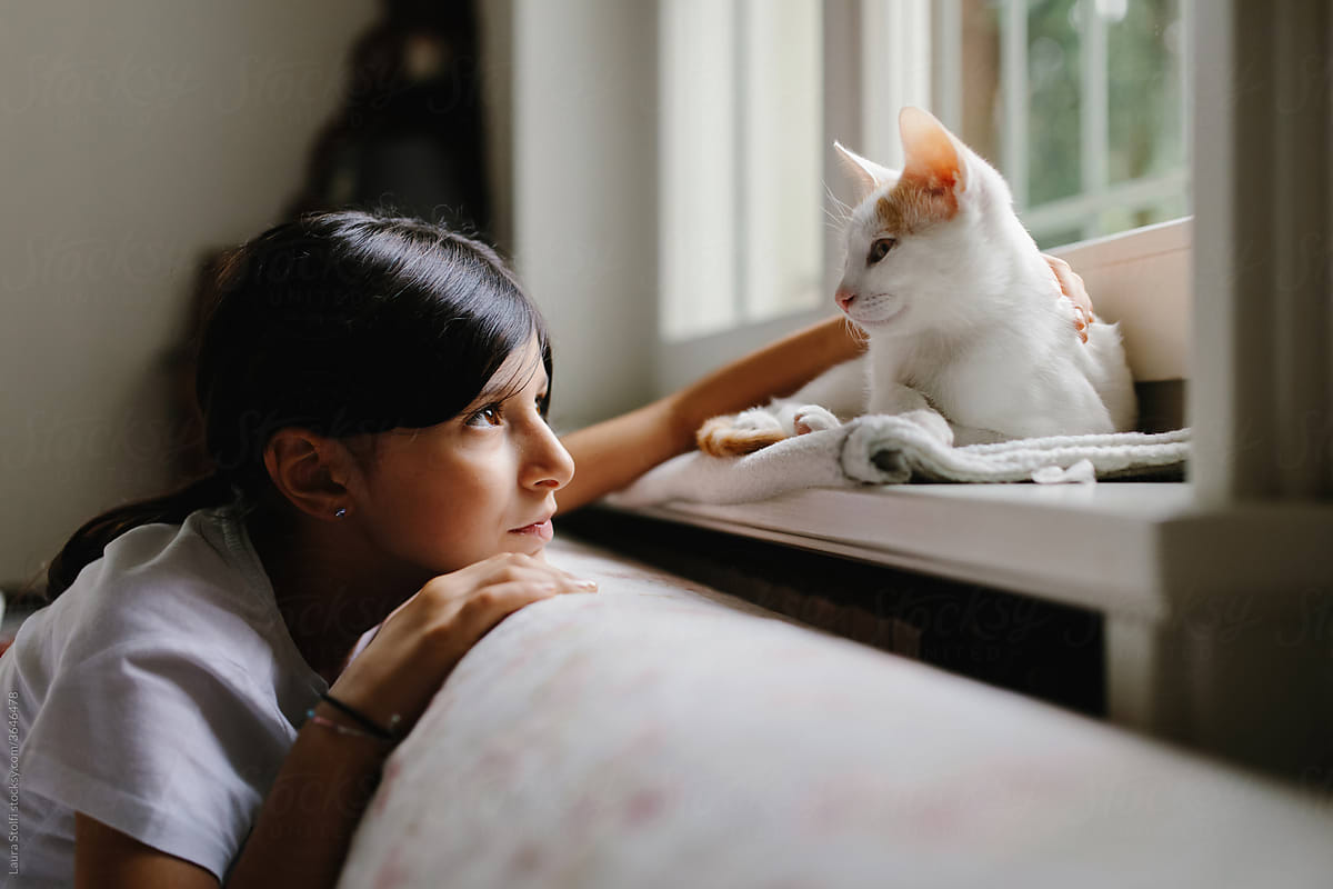 "Child Spending Time With Cat" by Stocksy Contributor "Laura Stolfi ...