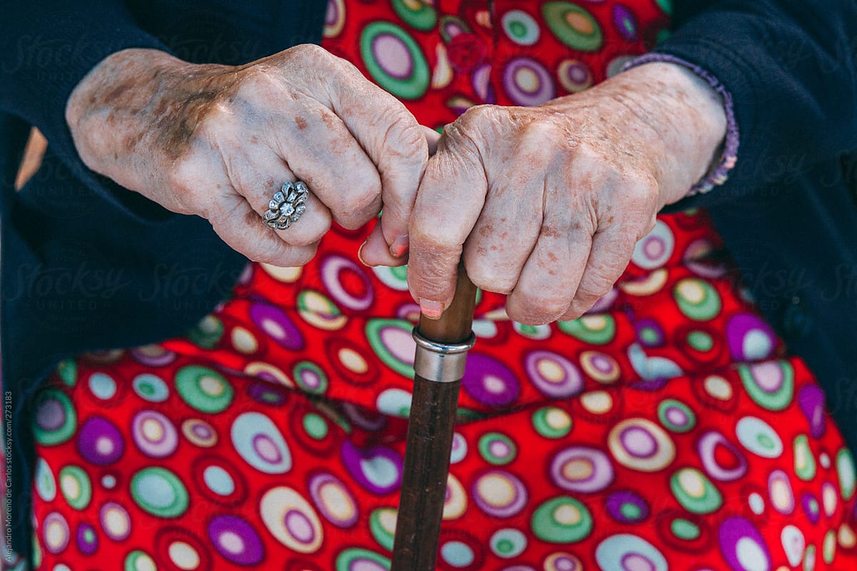 "Senior Woman Old Hands And Cane Close Up Shot" by Stocksy Contributor ...