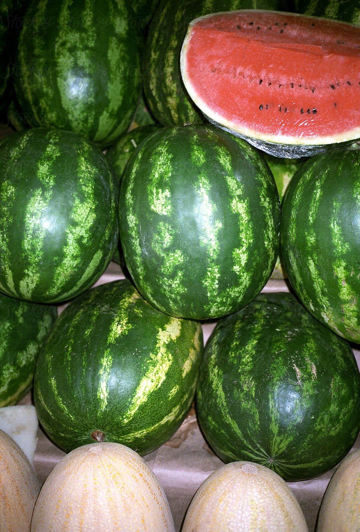 "Seasonal Watermelon At Local Market" by Stocksy Contributor "Synchro ...