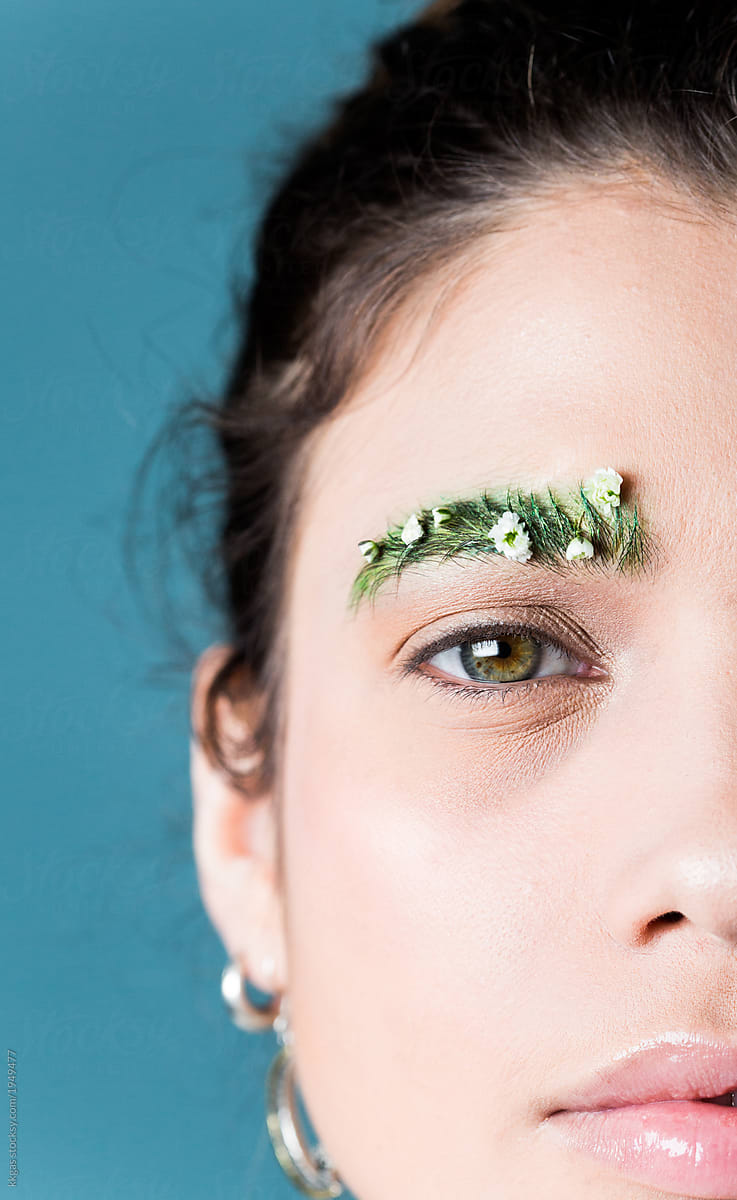 "Decorative Spring Make Up With 'garden' Eyebrow Look And Flowers" by ...