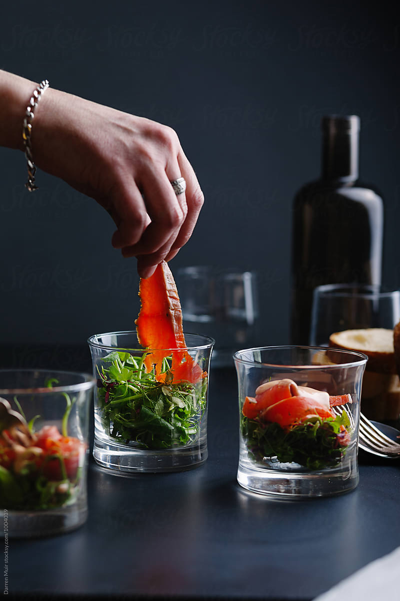 "Salmon Gravlax Appetizer Being Prepared." by Stocksy Contributor ...