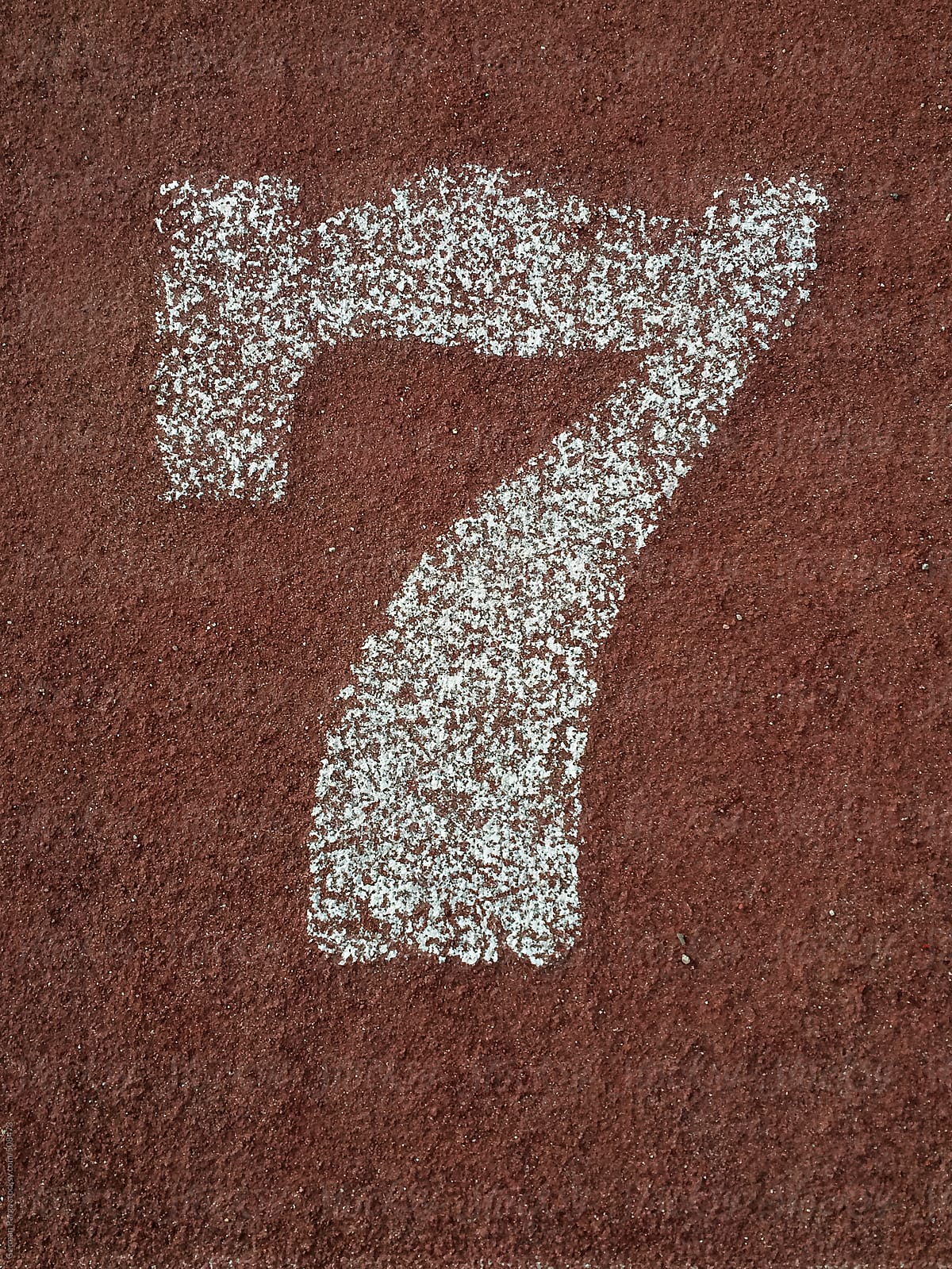 "White Number Seven Painted On An Running Track" by Stocksy Contributor ...