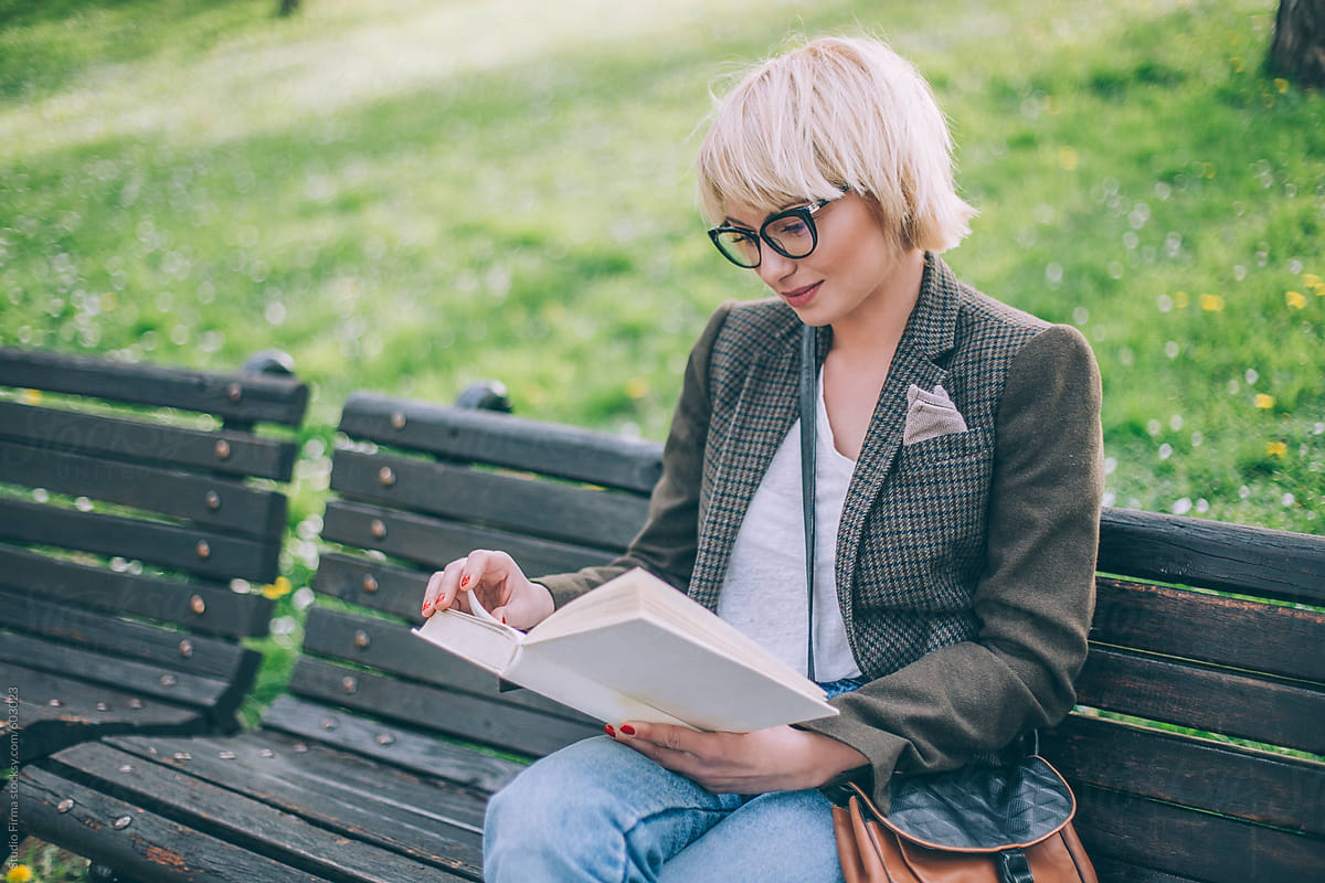 "College Student Reading Her Book Of Study." by Stocksy Contributor ...