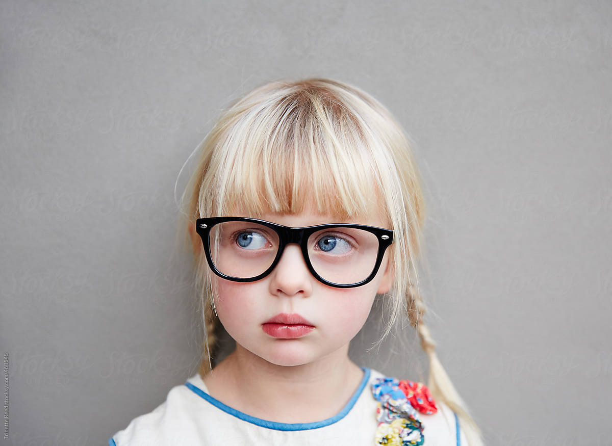"Portrait Of Adorable Little Girl With Glasses" by Stocksy Contributor ...