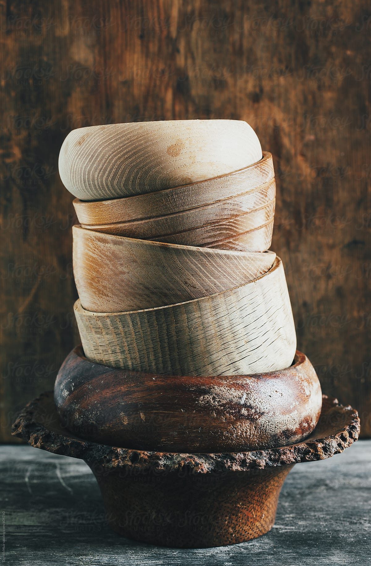 "A Collection Of Old Worn Wooden Bowls." by Stocksy Contributor "Darren ...
