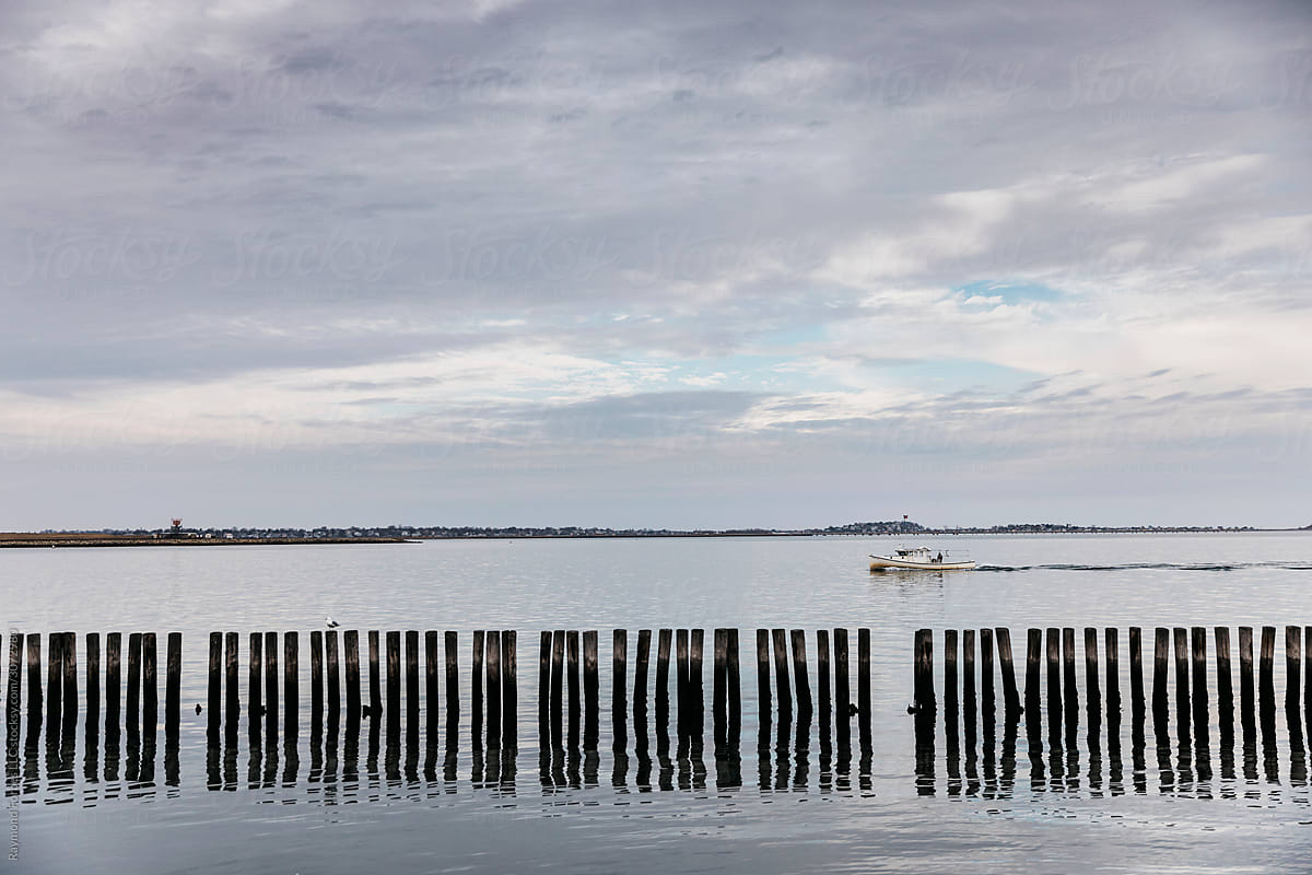 "Boston Harbor On Calm Winter Day" by Stocksy Contributor "Raymond ...