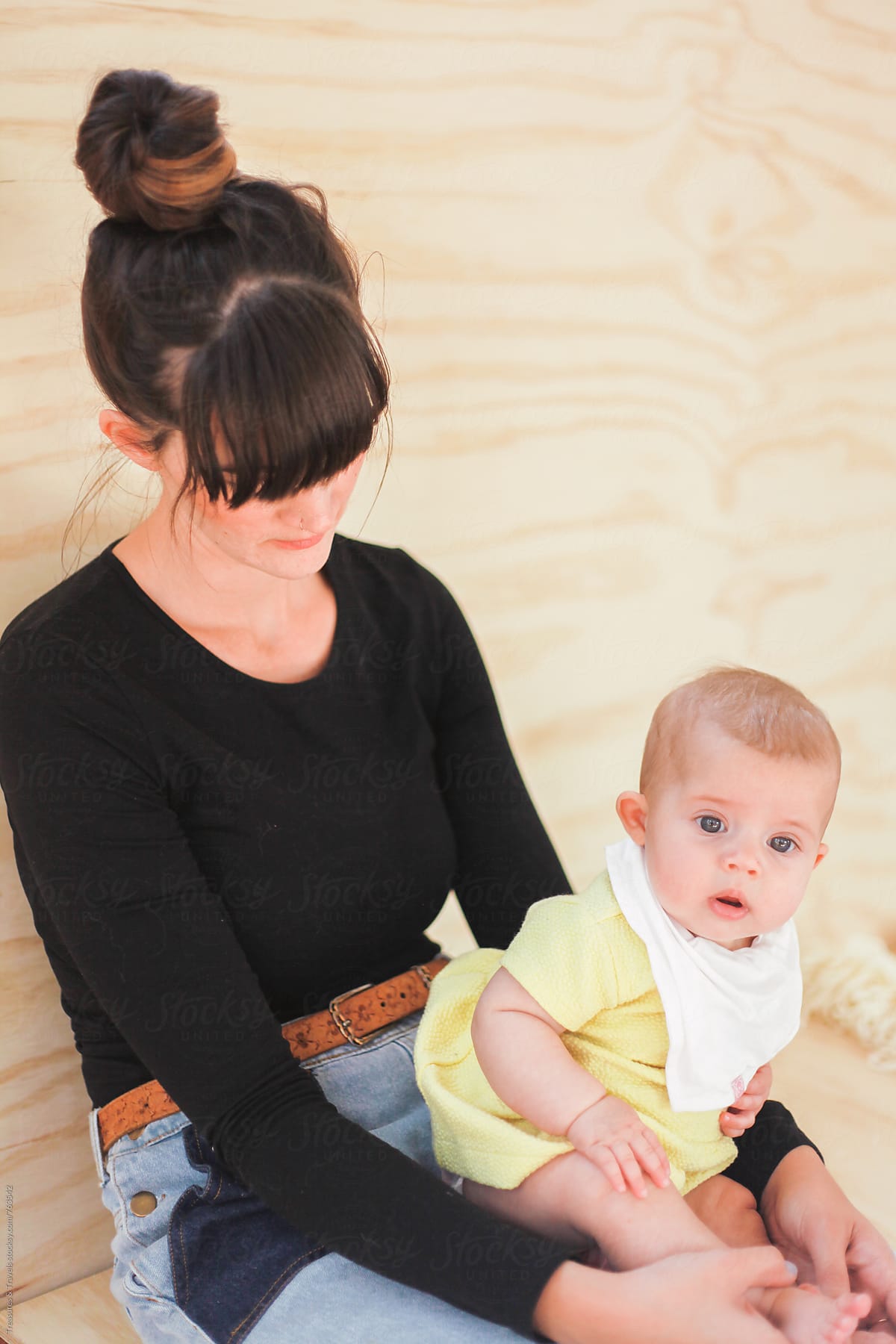 "Mother Sitting On Floor With Baby" by Stocksy Contributor "Pink House ...