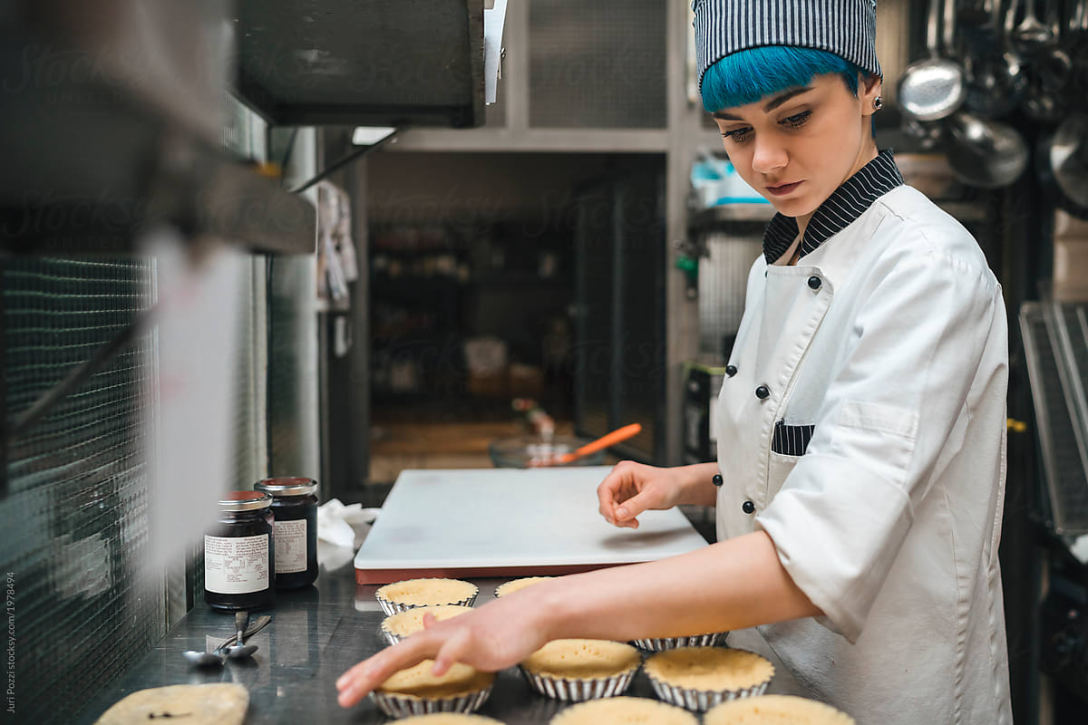 Pastry Chef Preparing Tarts With Shortcrust By Stocksy Contributor Pastry Chef Preparing Tarts With Shortcrust By Stocksy Contributor