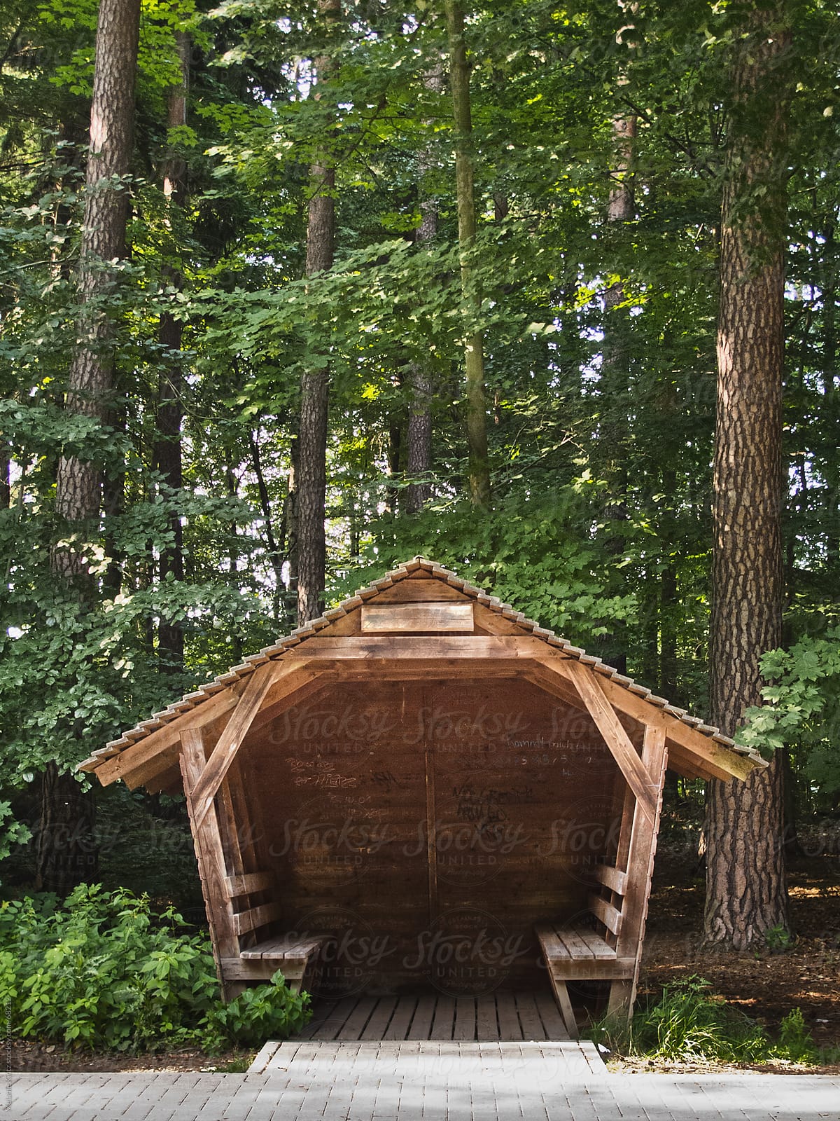 "Wooden Hut Near A Road In A Forest Area" by Stocksy Contributor ...