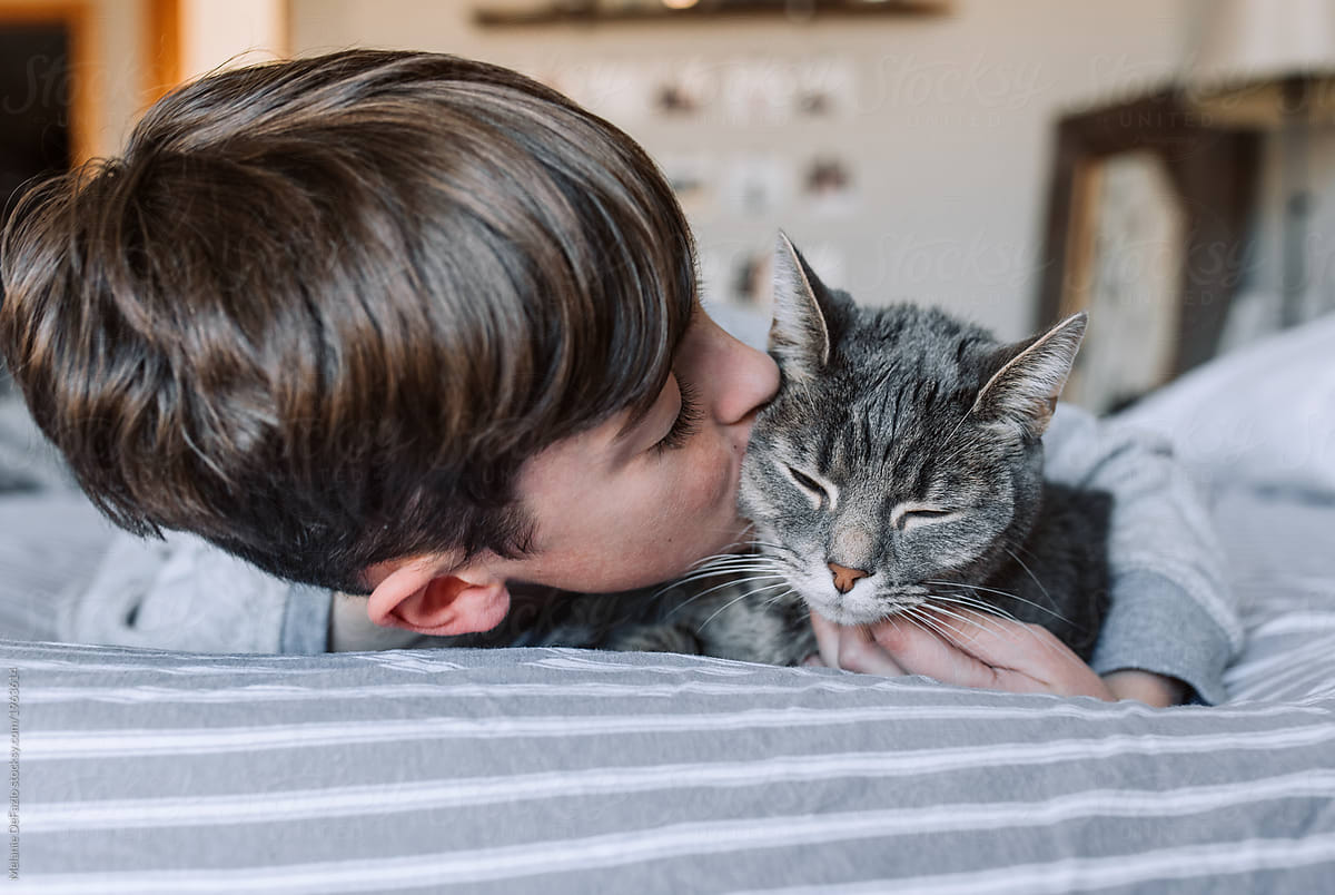 "Kitty Snuggles" by Stocksy Contributor "Melanie DeFazio" - Stocksy