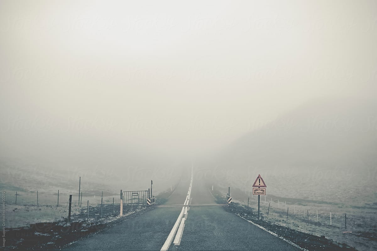 "Straight Road Fades In Fog In Iceland" by Stocksy Contributor "IMAGE ...