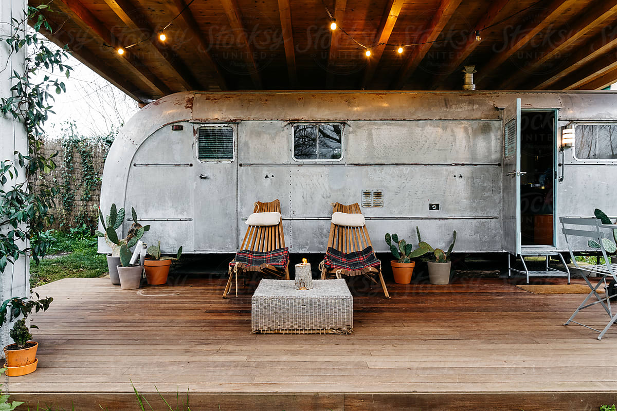 "Front View Of A Retro Travel Trailer" by Stocksy Contributor "Sergio ...