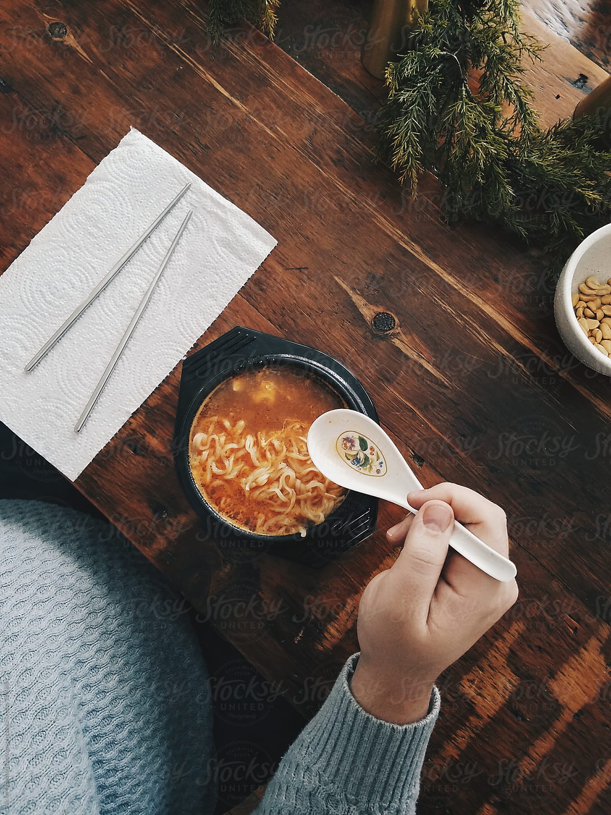 "Man Eating Soup On Cold, Winter Day" by Stocksy Contributor "Alicia ...