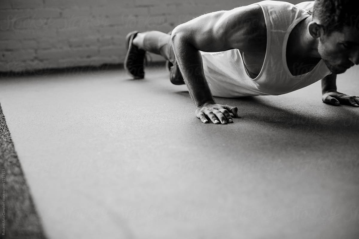 "Young, Healthy Man Working Out In Gym - Pushups" by Stocksy ...