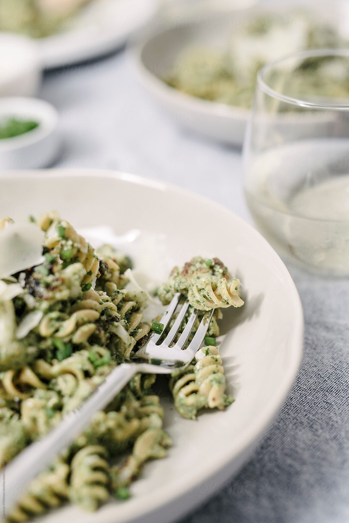 "Cauliflower And Spinach Pesto Rotini Pasta" by Stocksy Contributor ...