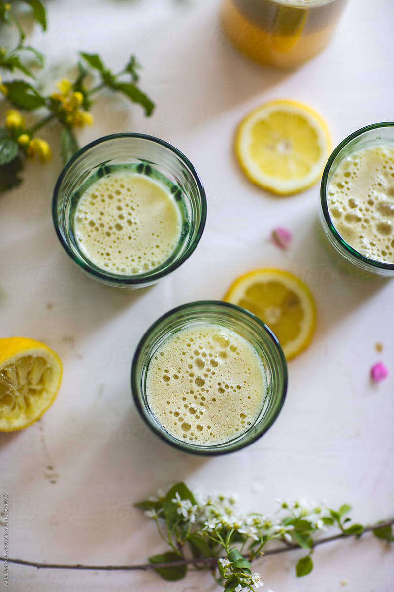 "Fresh Lemonade From Lemon With Mint Leafs" by Stocksy Contributor ...