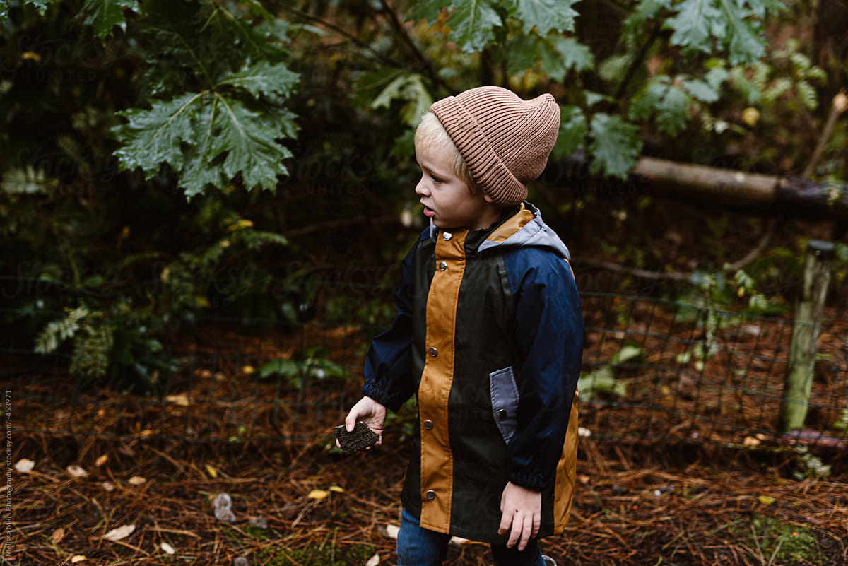 "Little Blond Toddler Boy Looking Around In The Forest" by Stocksy ...