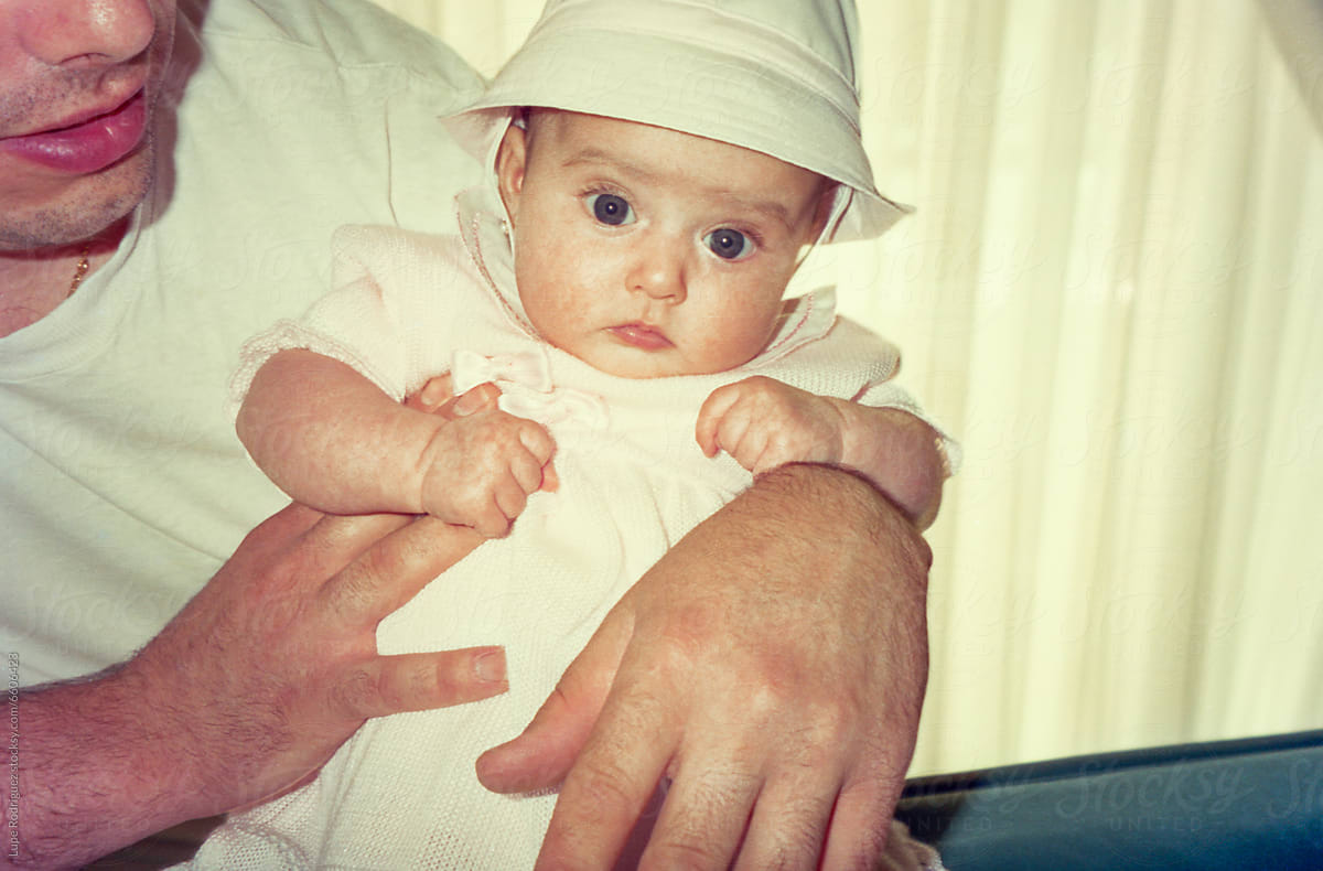 "Analogue Portrait Of A Young Dad With His Baby Girl At Home" by ...
