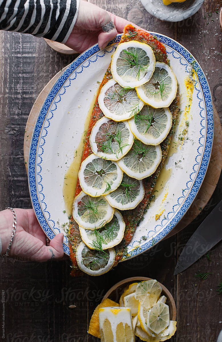 "Series Showing The Making Of Salmon Gravlax From Start To Finish ...