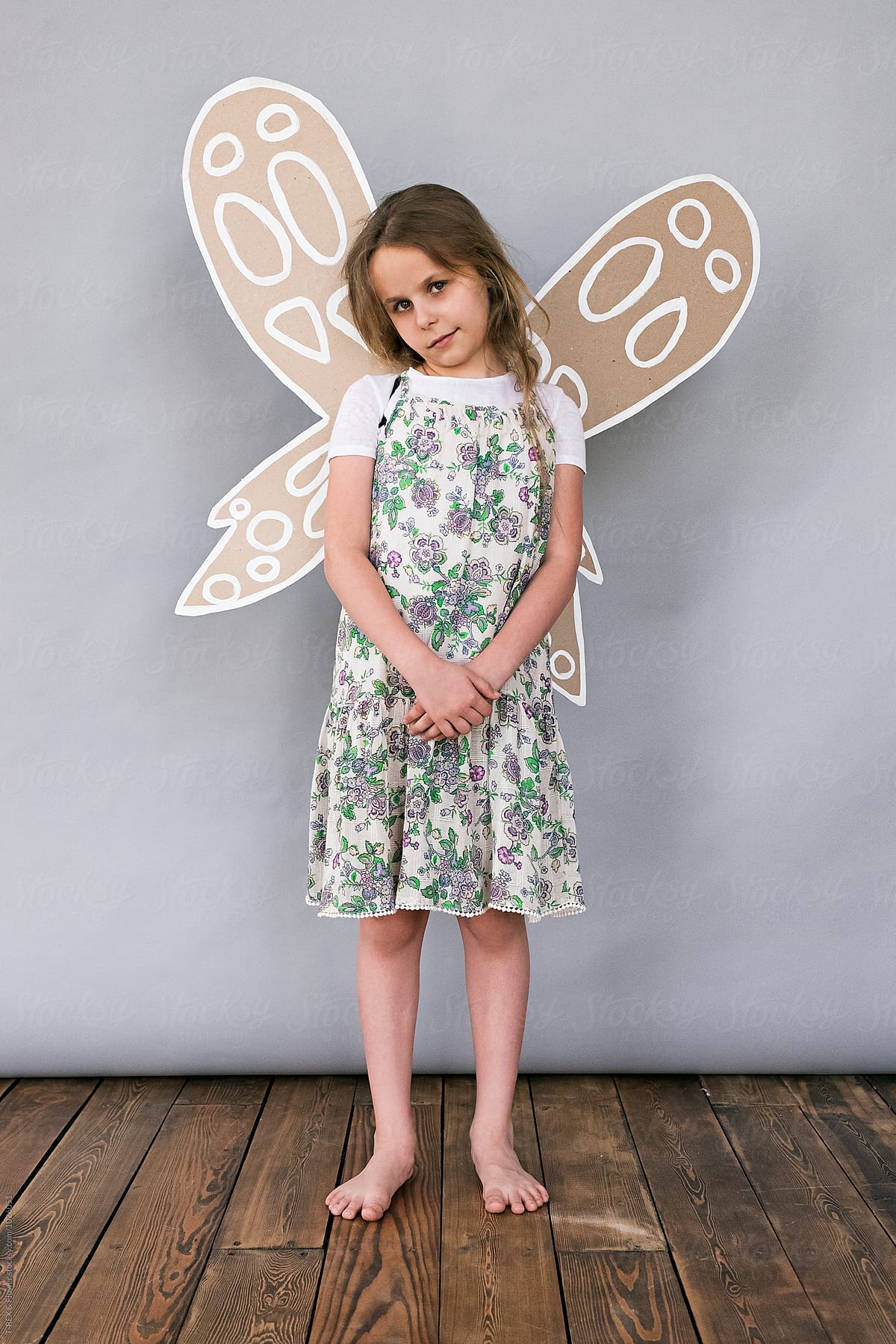 "Cute Girl With Cut Butterfly Wings On Back" by Stocksy Contributor ...