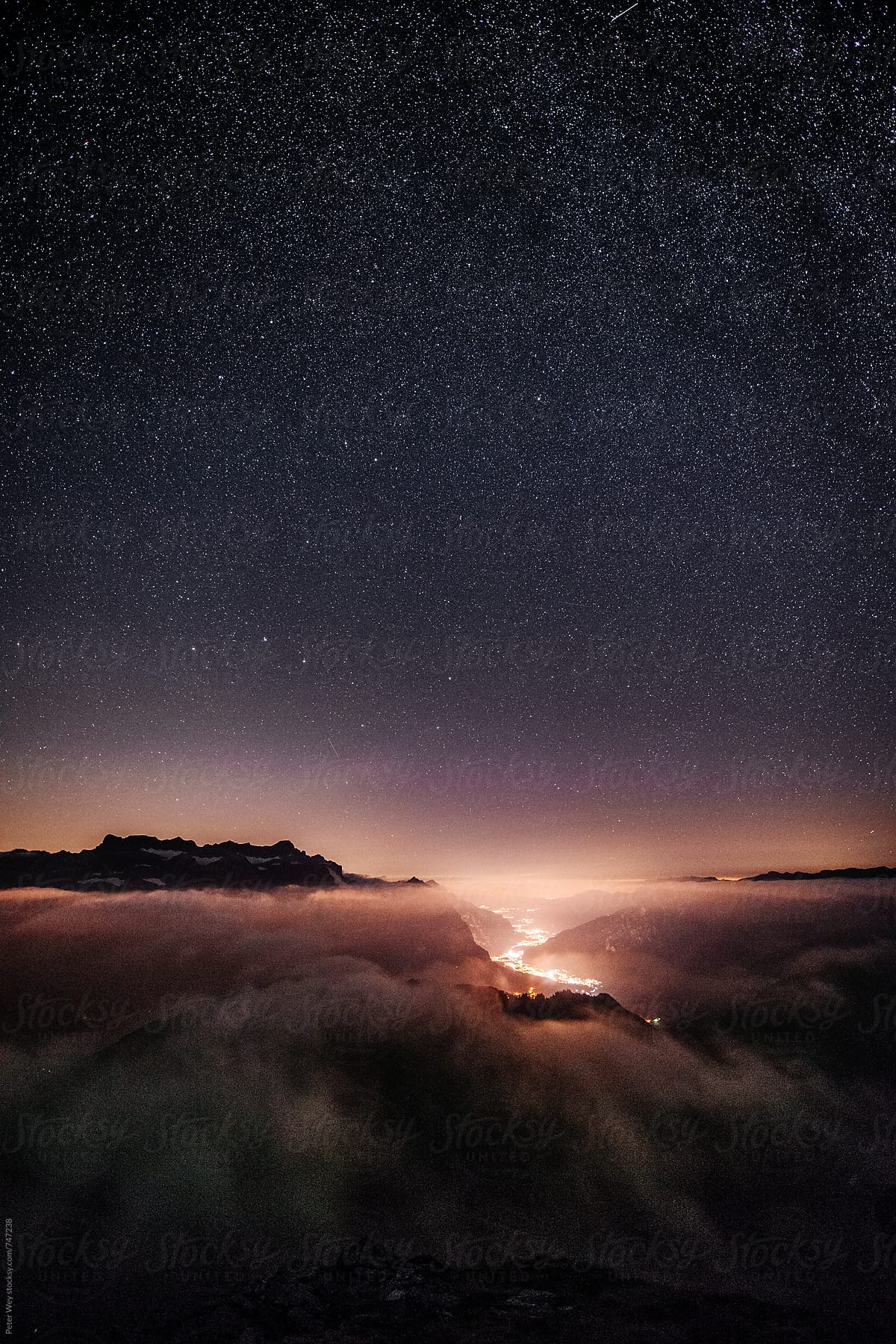 "Nightscape From Leglerhütte" by Stocksy Contributor "Peter Wey" - Stocksy