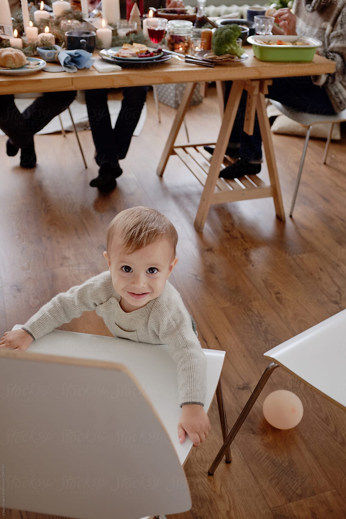 "Adorable Little Boy On Family Dinner" by Stocksy Contributor "Clique ...