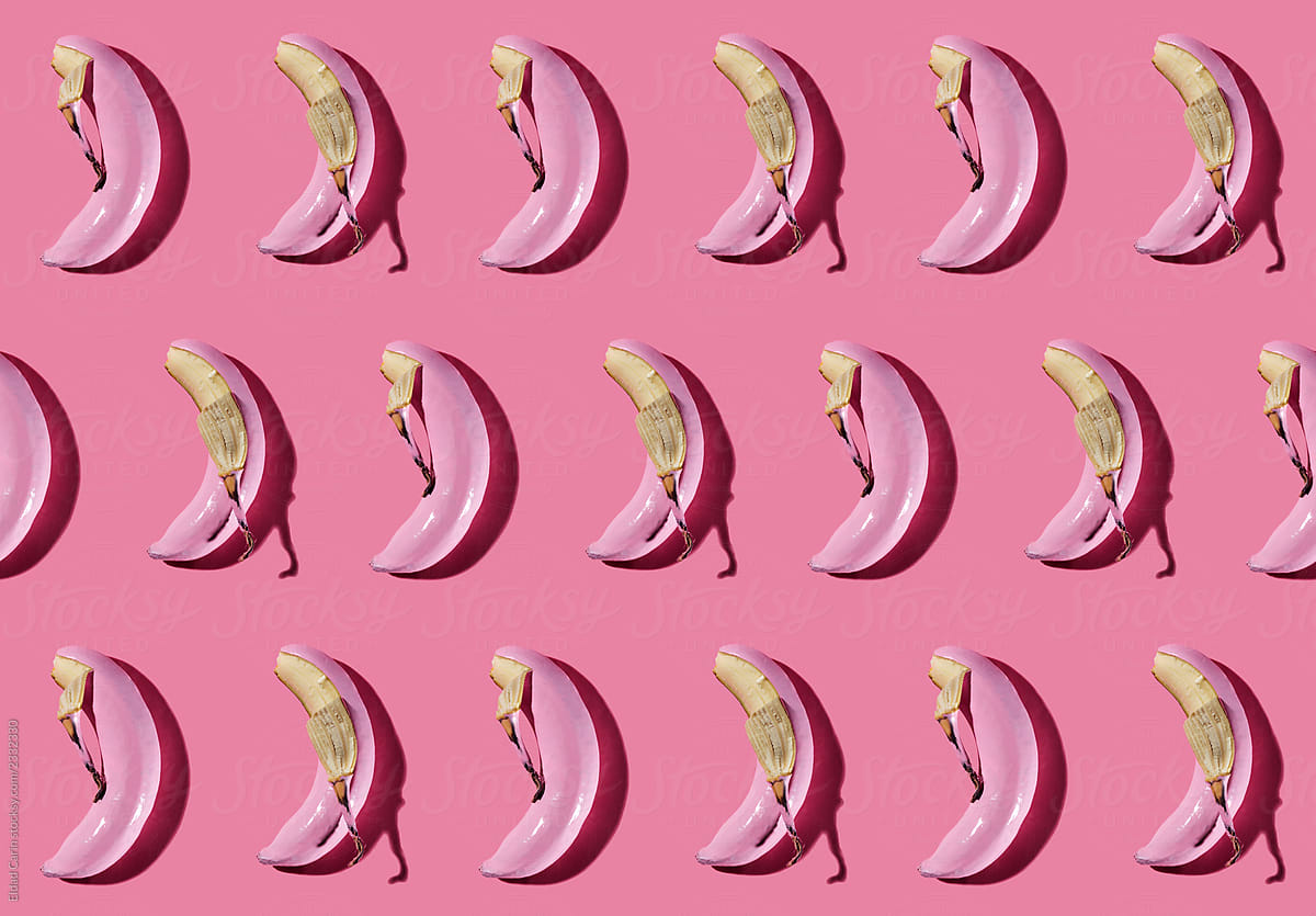 "Pink Banana Pattern On Pink" by Stocksy Contributor "Eldad Carin ...
