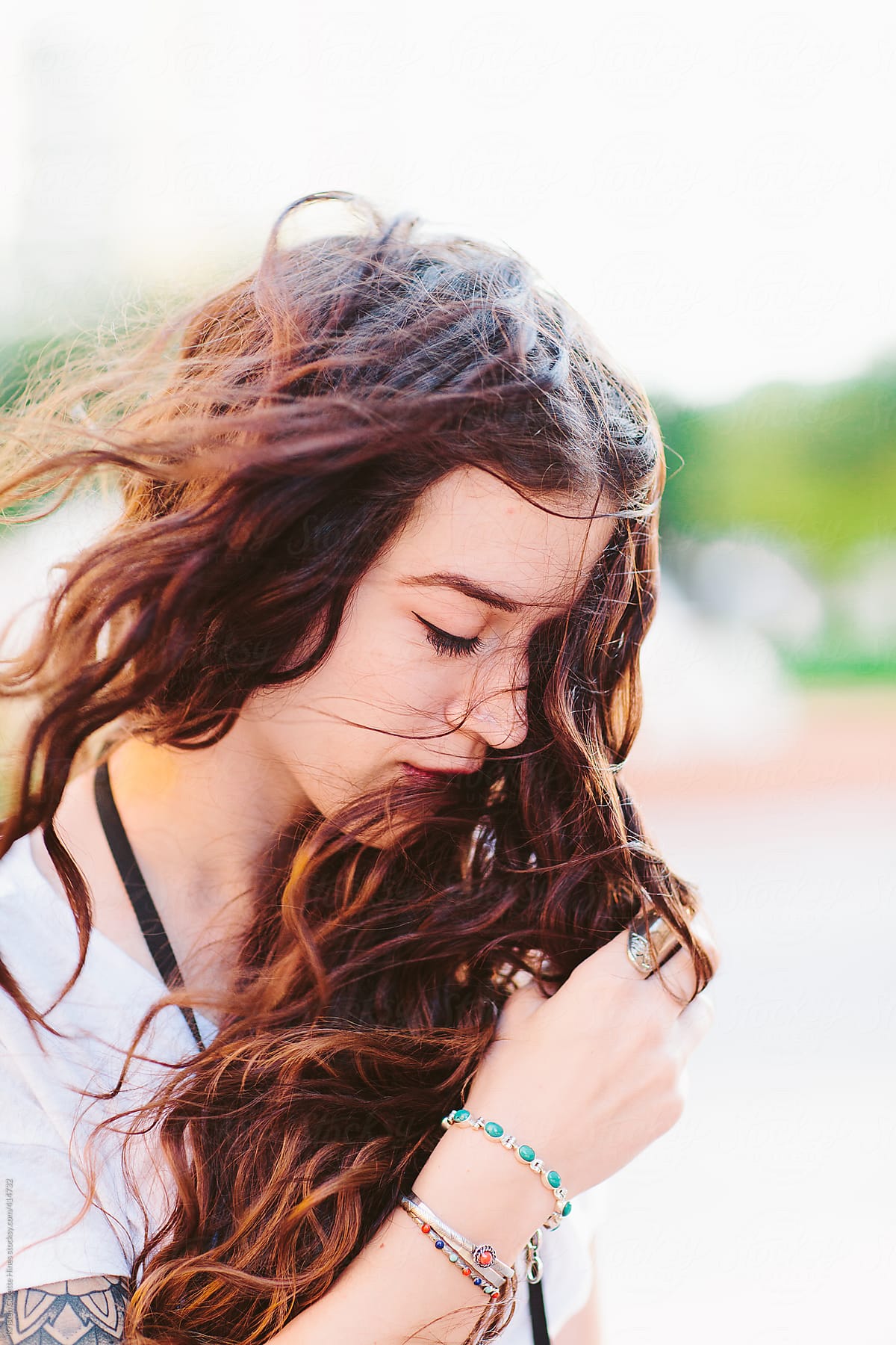 "Wind Blowing Through A Womans Hair." by Stocksy Contributor "Kristen ...