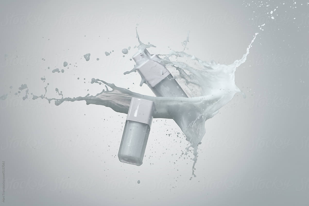 "Design Cosmetics Product Advertising In Milk Splash" by Stocksy ...