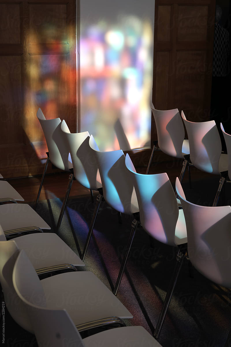 "Modern Chairs In A Chapel" by Stocksy Contributor "Marcel" - Stocksy