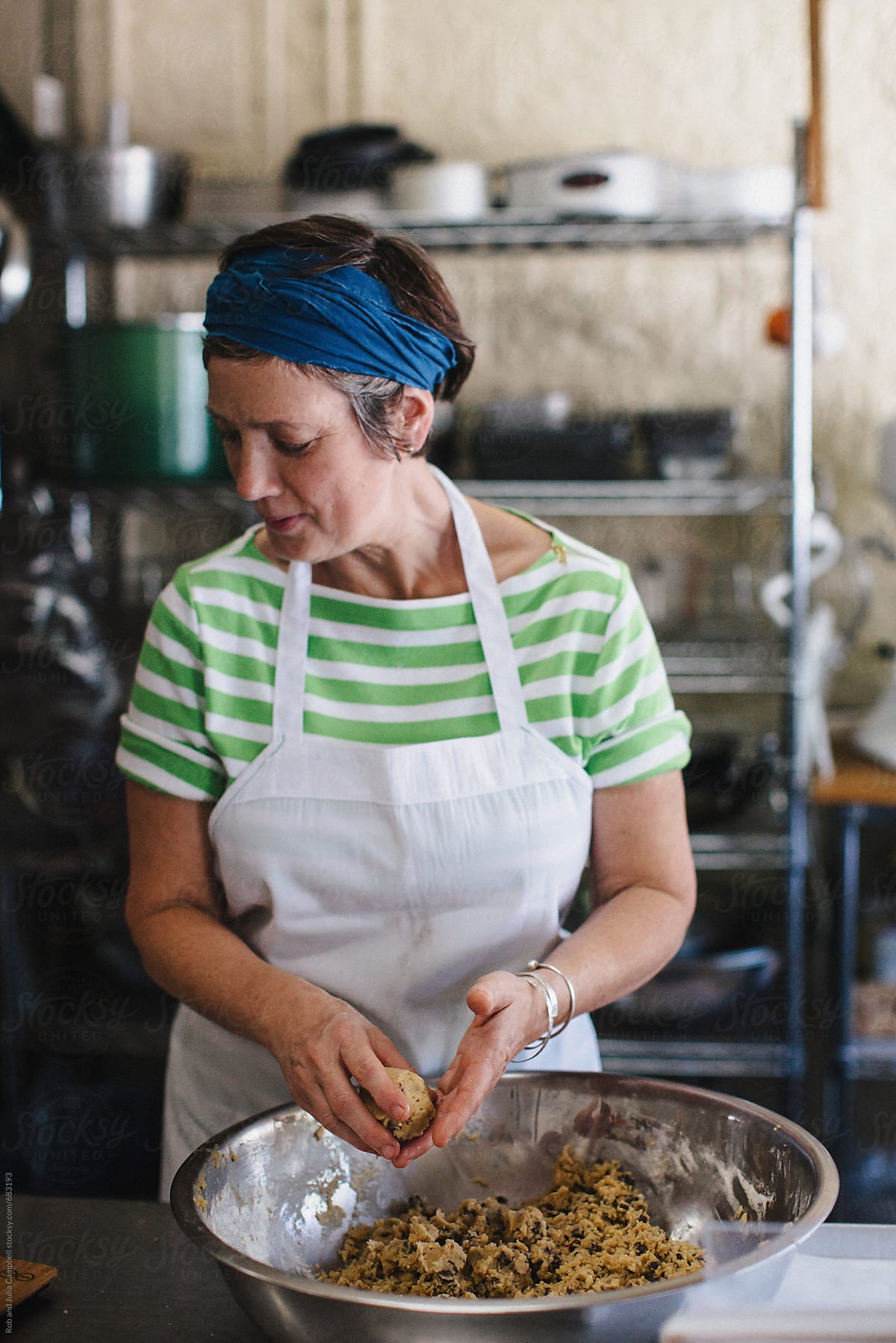 "Baker Making Chocolate Chip Cookies" by Stocksy Contributor "Rob And ...