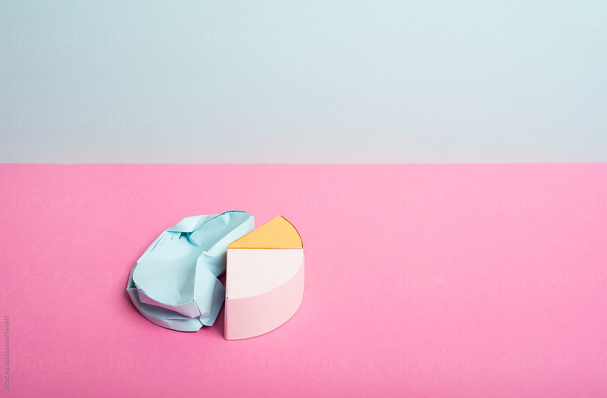 "Crumpled Pie Chart" by Stocksy Contributor "Alita ." - Stocksy