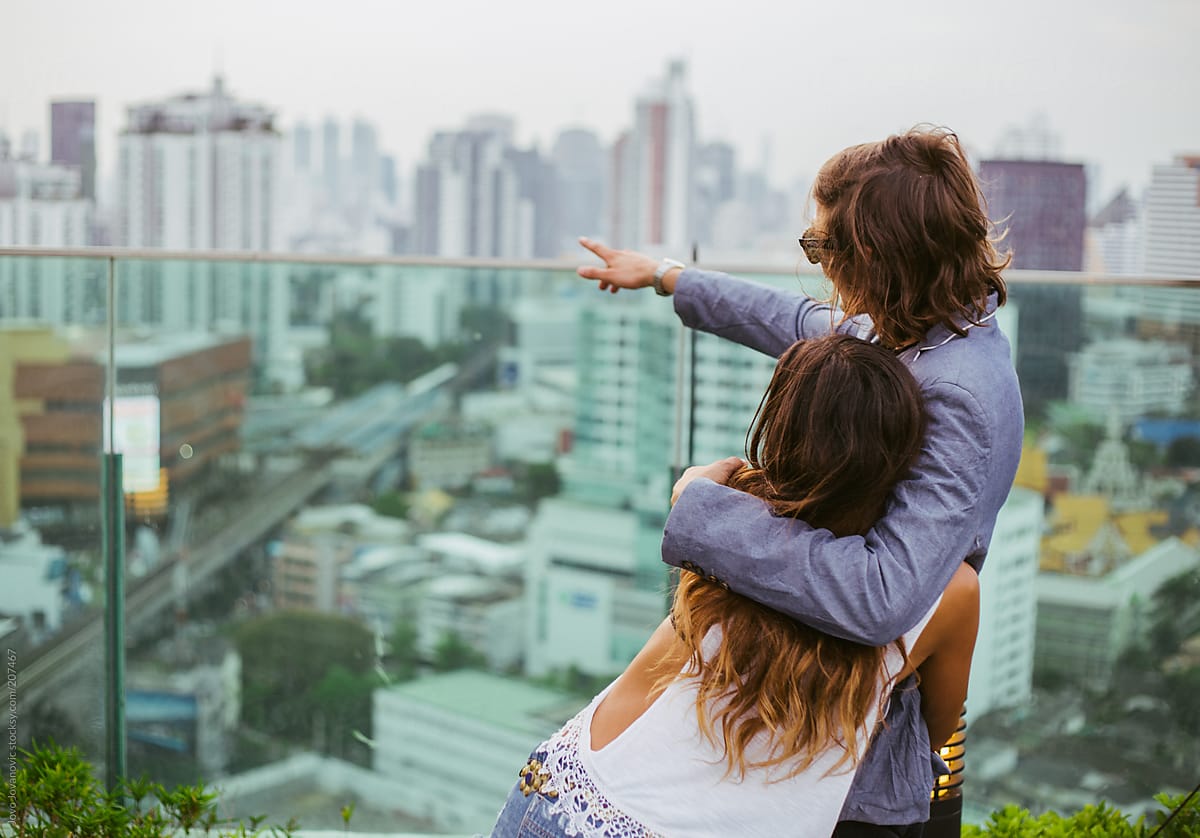"Romantic View - Couple Enjoying City View From A Rooftop" by Stocksy ...