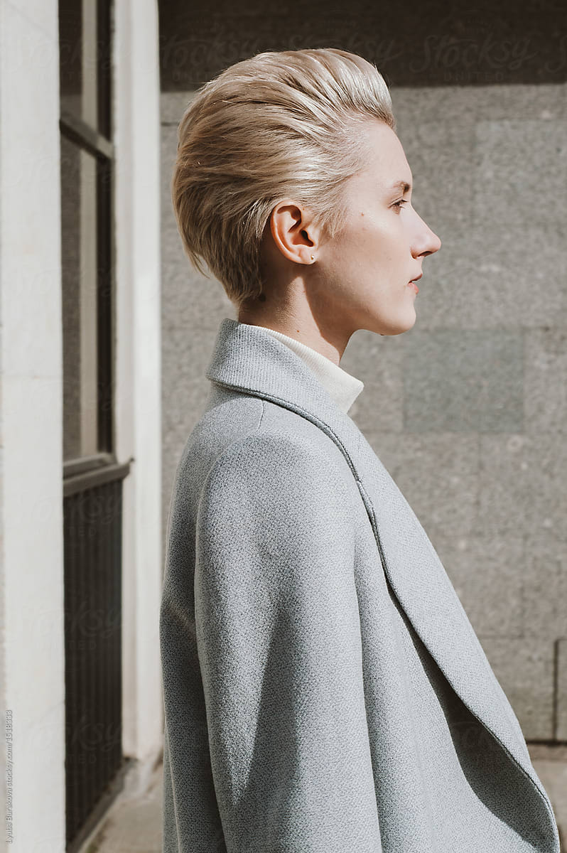 "Profile Of Young Blonde Woman With Short Haircut" by Stocksy ...