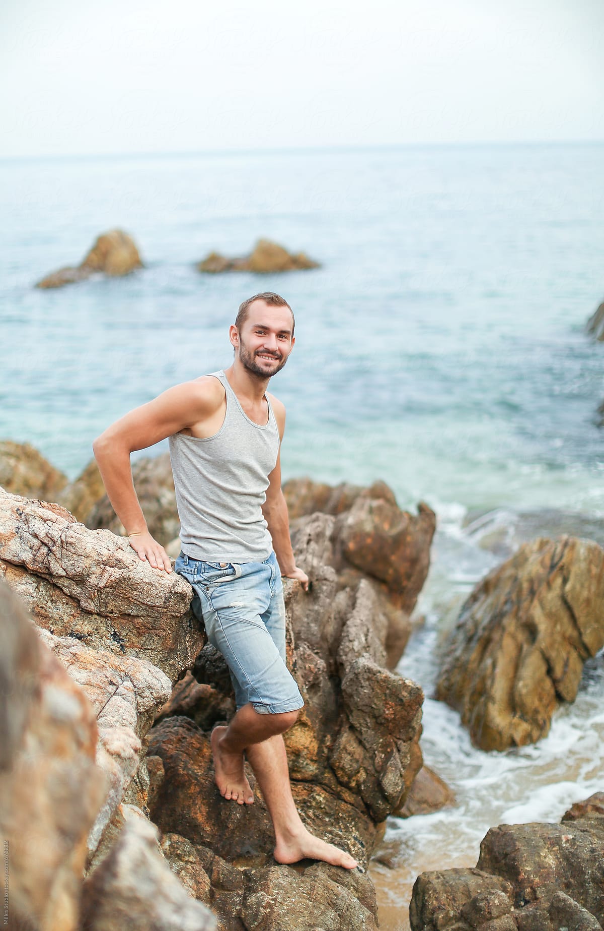 "Portrait Of A Positive Man On Beach" by Stocksy Contributor "Milles ...