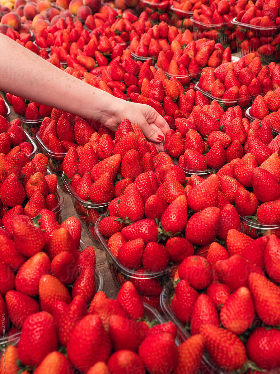 "Punnet's Of Strawberry's" by Stocksy Contributor "Andrew Thomas" - Stocksy