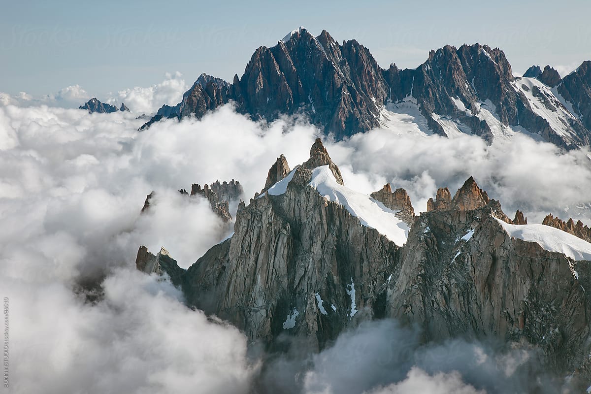 "View Of Summits At Montblanc Massif. The Alps, France." by Stocksy ...