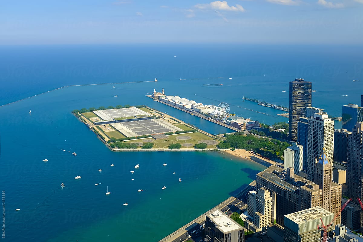 "Overlooking Navy Pier,Chicago Lake Michigan" by Stocksy Contributor ...